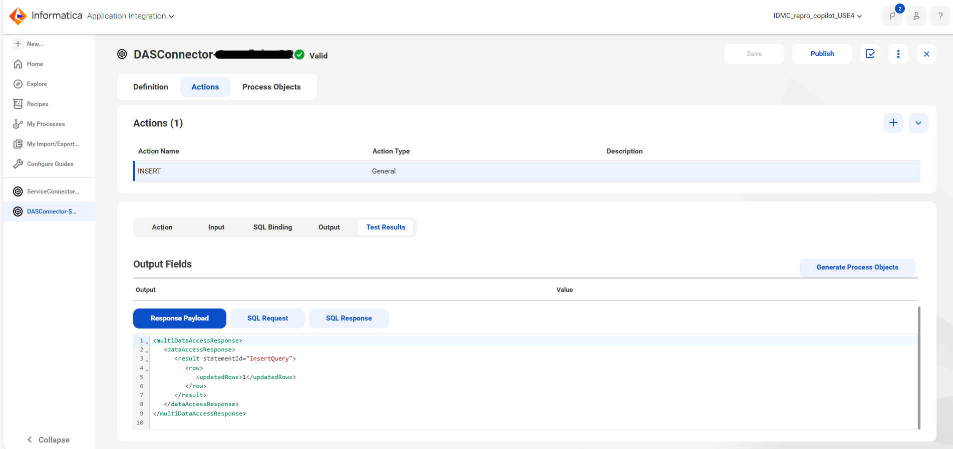 Using Data Access Service ( DAS ) Connector in Cloud Application Integration