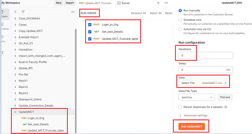 Automating set of Rest API calls to perform operations in bulk using POSTMAN