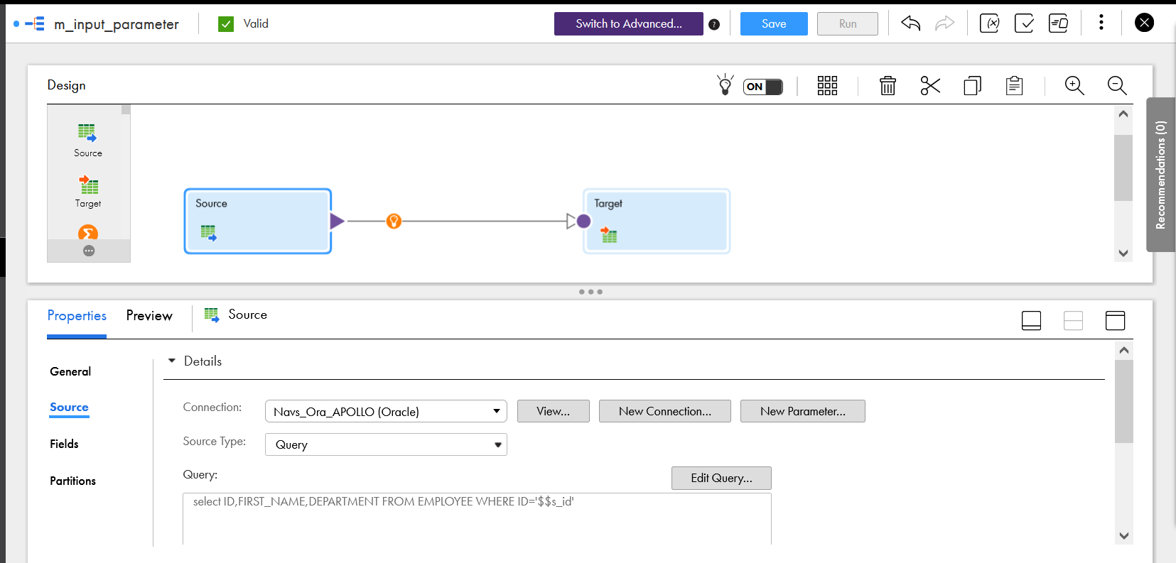 HOW TO: Use parameters in custom query in a mapping task in Informatica ...