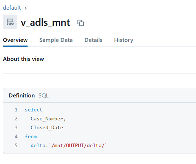 Scanning Azure Databricks views with reference to ABFSS and mount points