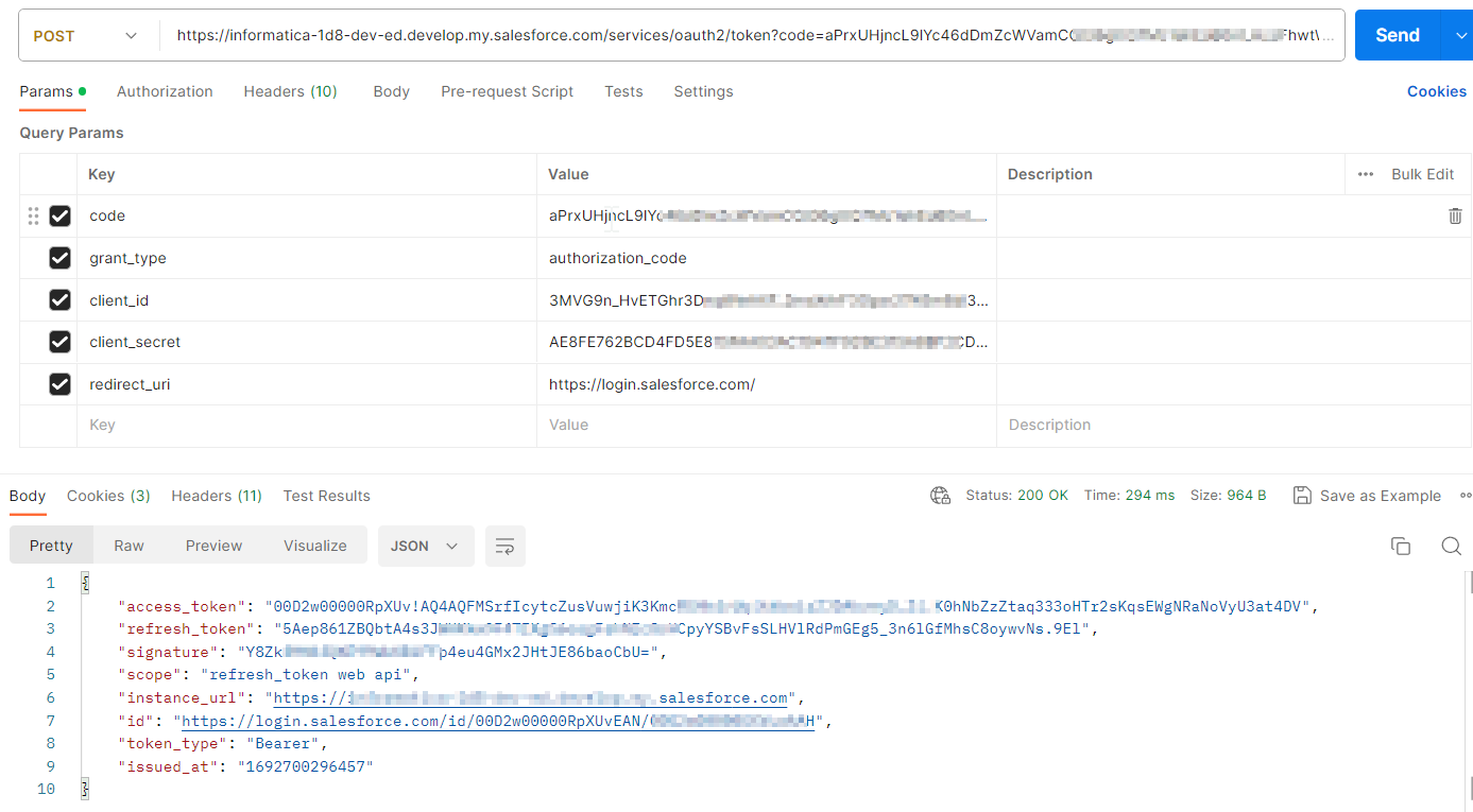 Configuring Salesforce OAuth in Informatica IICS without using the Informatica internal OAUTH ...