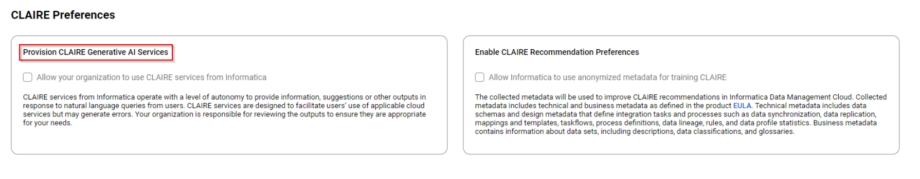FAQ: Pre-requisites to access CLAIRE GPT app on IDMC