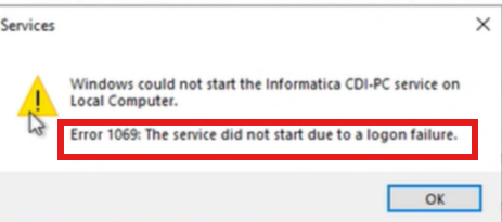 "Error 1069: The service did not start due to a logon failure" after windows update in CDI-PC