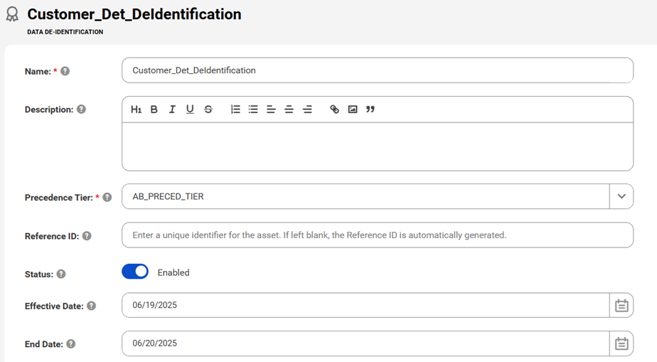 Cell Level Data Deidentification Policy in CDGC - Data Access Management