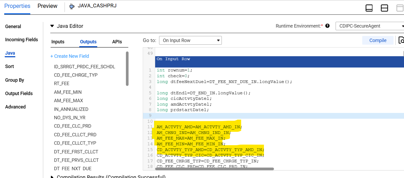 HOW TO: Configure Java Transformation with Identical Input and Output Fields in IICS CDI after ...