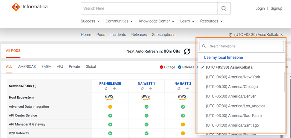 Introducing the All-New Informatica Service Health Dashboard