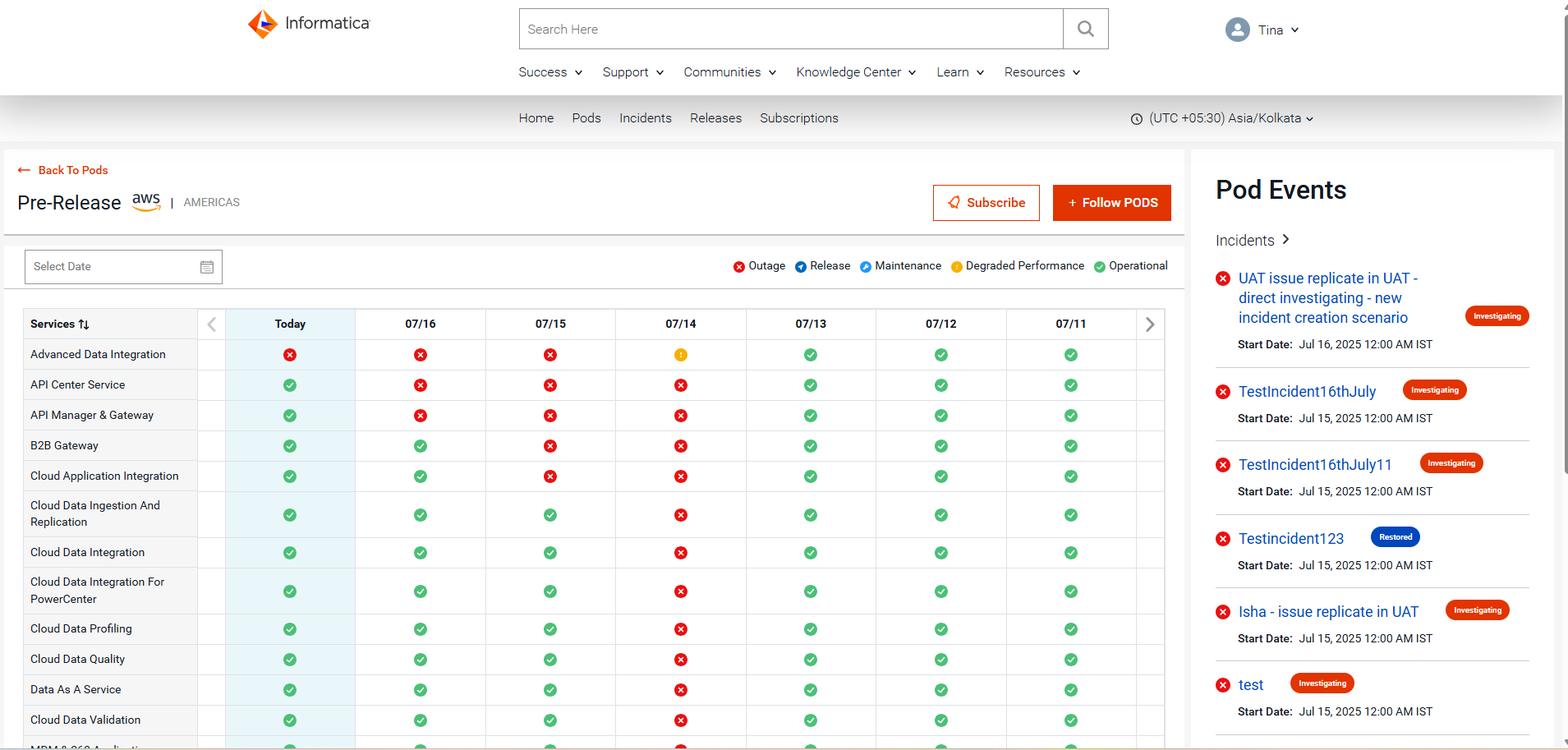 Introducing the All-New Informatica Service Health Dashboard
