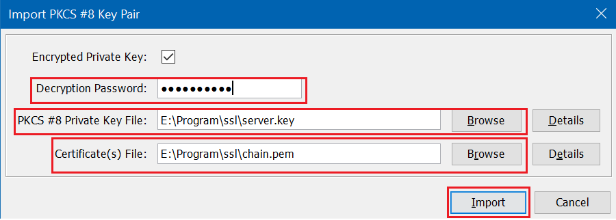 HOW TO: Create Keystore from certificate chain and private key