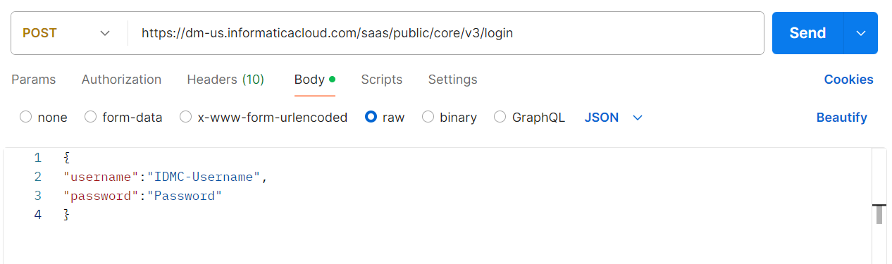 HOW TO: Login to IICS using Rest Api V3